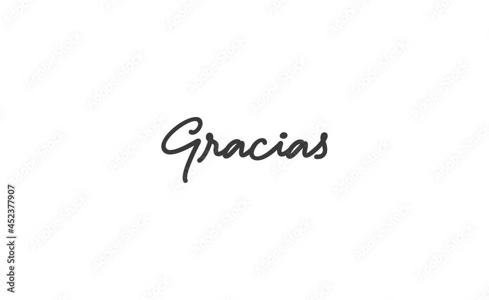 Gracias vector lettering. Thank you in Spanish. Phrase handwritten ...