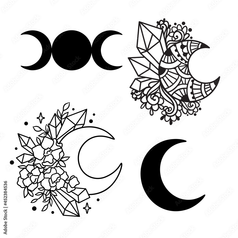 Moon esoteric art. Vector illustration. Yoga logo Stock Vector | Adobe ...