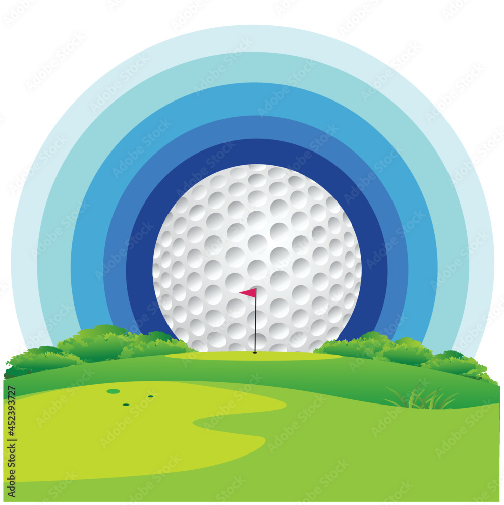 cartoon golf course Stock Vector | Adobe Stock