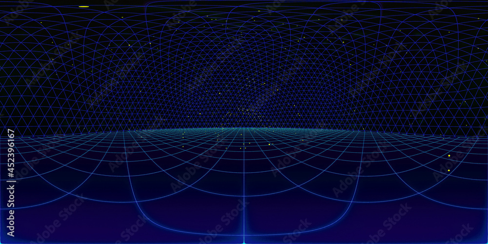 3D illustration, geometric 360 HDRI equirectangular projection ...