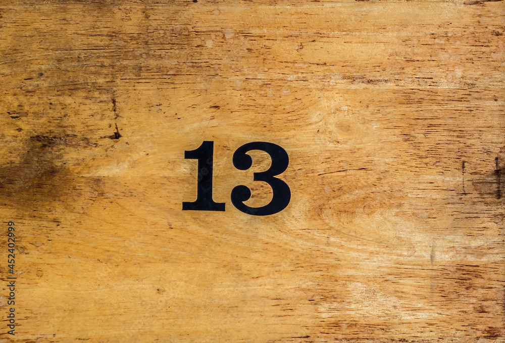 wood cabinets with number 13 in the locker room Stock Photo | Adobe Stock