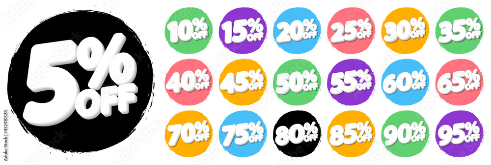 Sale banners design template, discount tags. Set promo icons for online ...