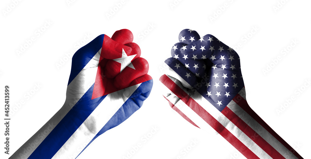 American flag and Cuban flag Stock Photo | Adobe Stock