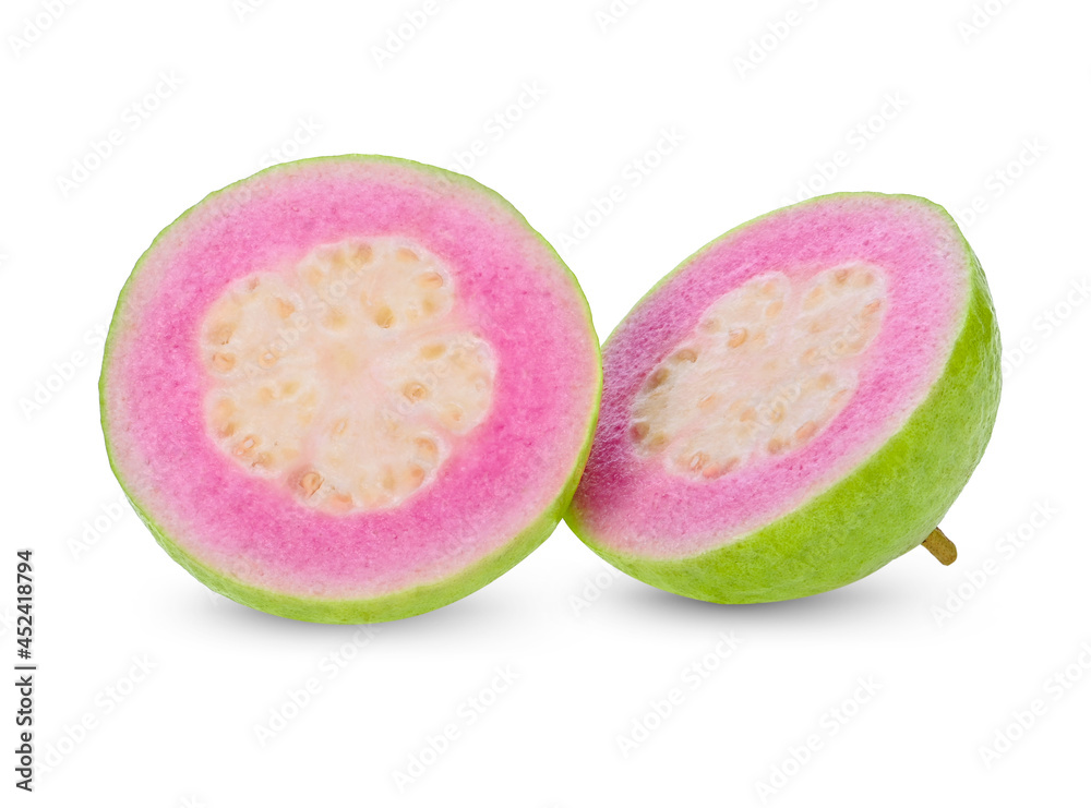 pink guava fruit isolated on white background. Stock Photo | Adobe Stock