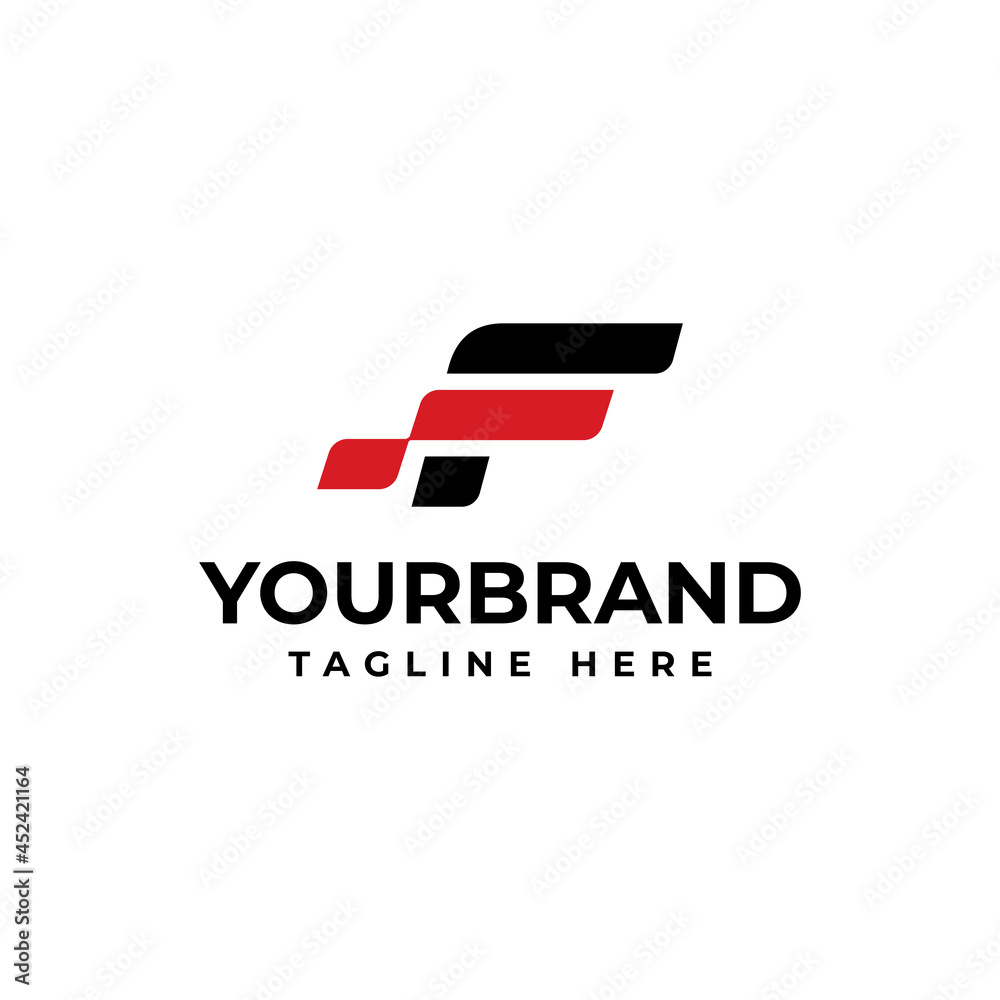 Letter F logo icon design template elements. Racing logo design concept ...