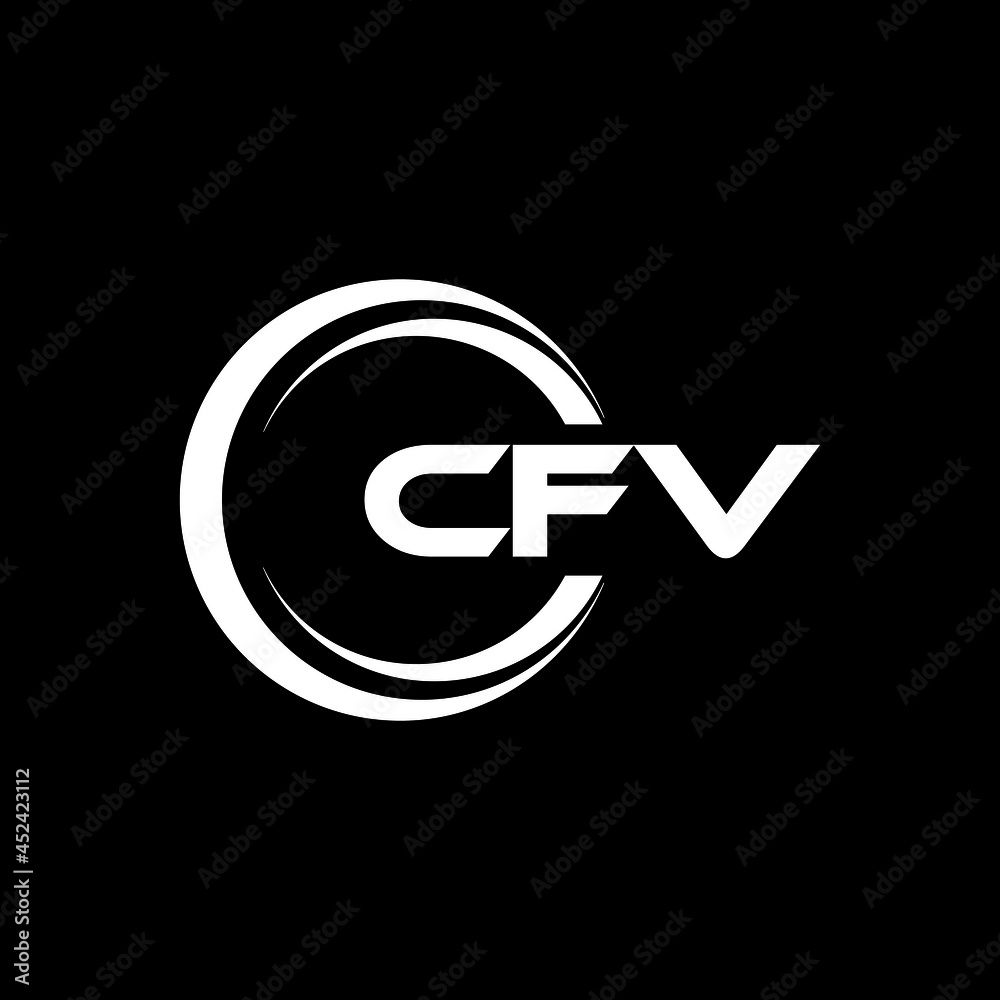 CFV letter logo design with black background in illustrator, vector ...