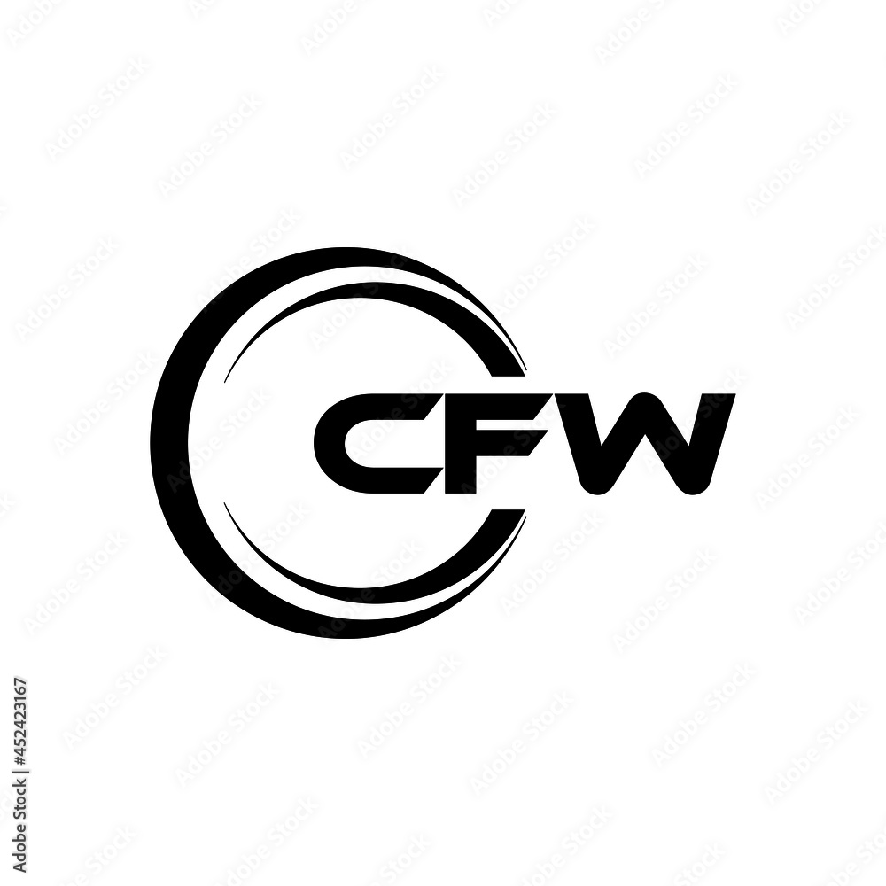 CWF letter logo design with white background in illustrator, vector ...