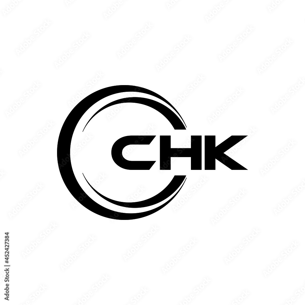 CHK letter logo design with white background in illustrator, vector ...