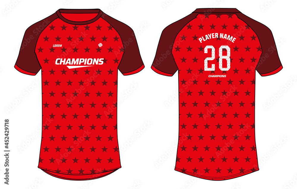 Sports jersey t shirt design concept vector template, Star pattern ...