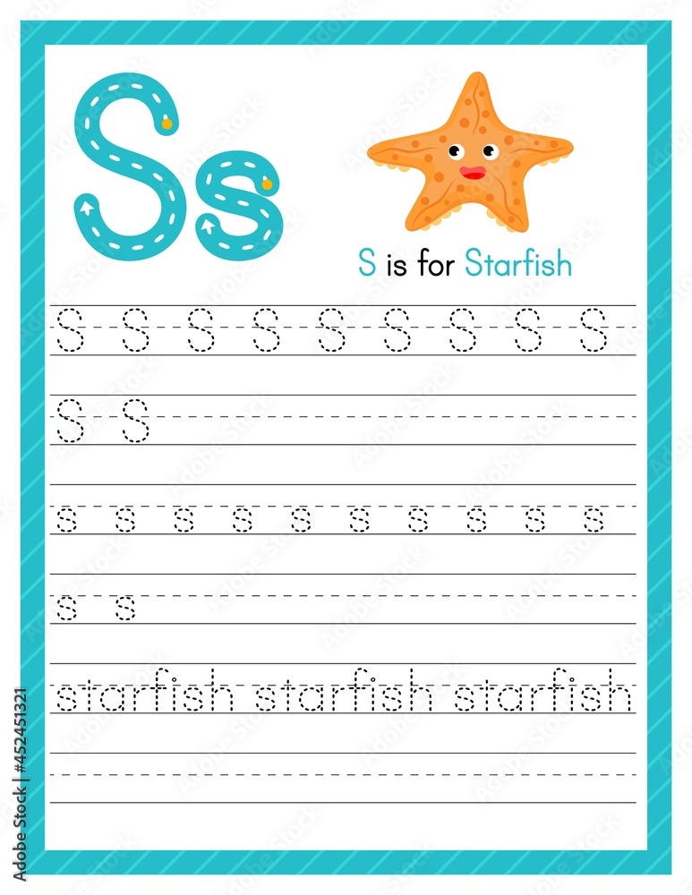 Trace letter S uppercase and lowercase. Alphabet tracing practice ...