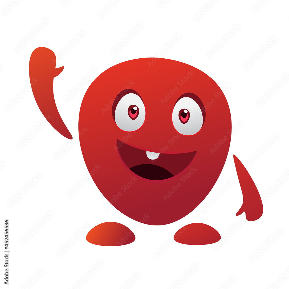 Cute Red Character - Cute cartoon illustration of a red character ...