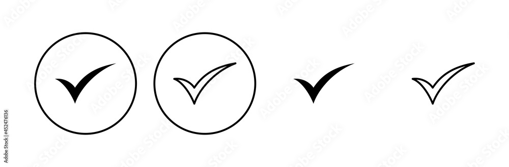 Check mark set. Check mark icon. Tick mark symbol vector Stock Vector ...