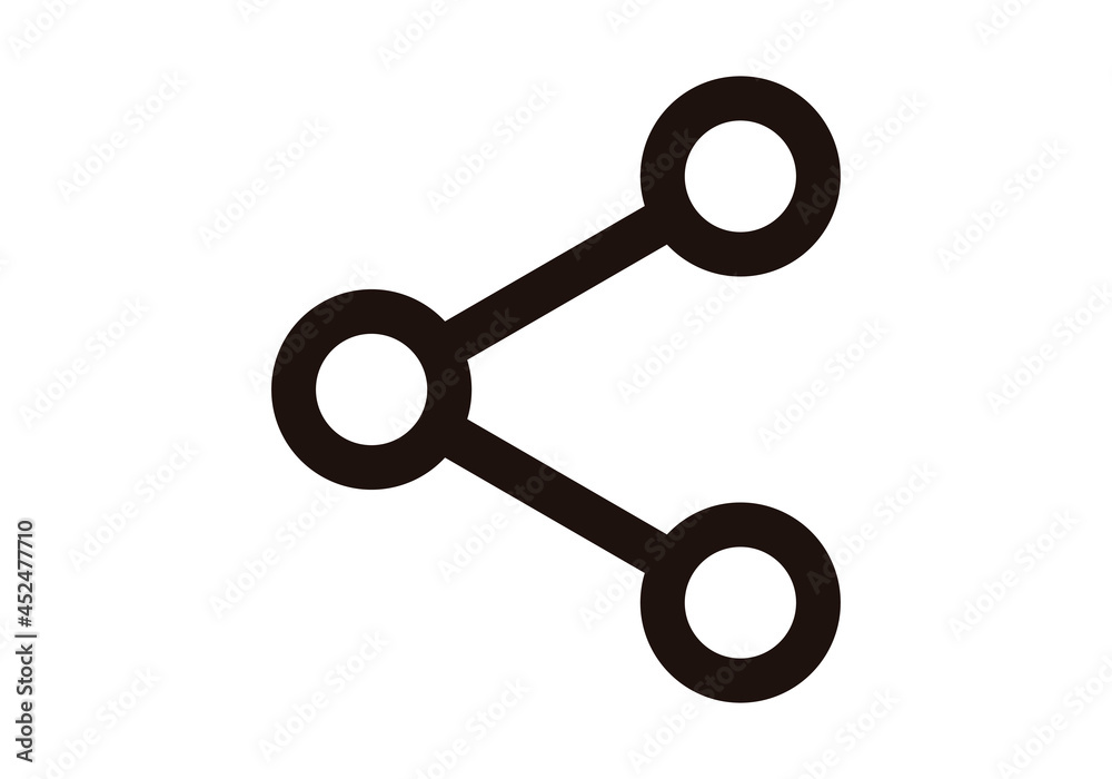 Icono negro de compartir en fondo blanco. Stock Vector | Adobe Stock
