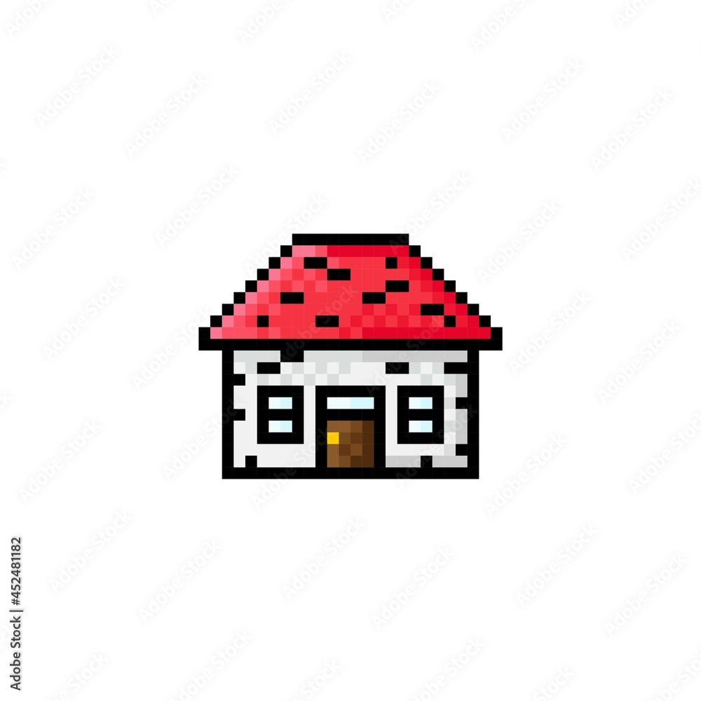 Abandoned house pixel art. Vector pixel art. Broken house. Stock Vector ...