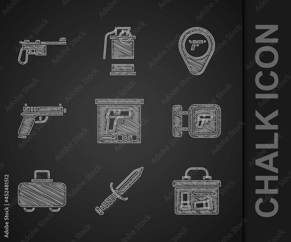 Set Military ammunition box, knife, Hunting shop weapon, Weapon case ...