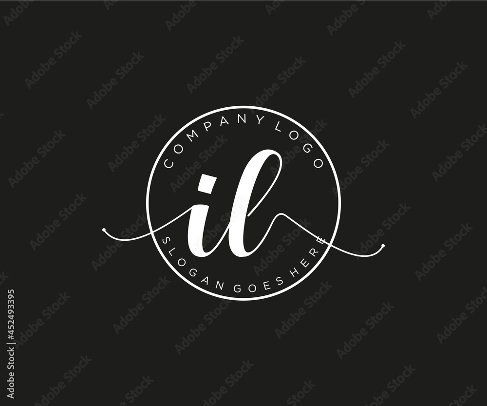 initial IL Feminine logo beauty monogram and elegant logo design ...