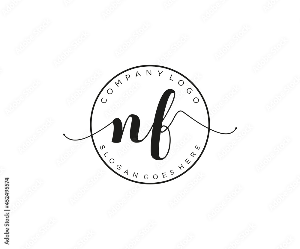 initial NF Feminine logo beauty monogram and elegant logo design ...