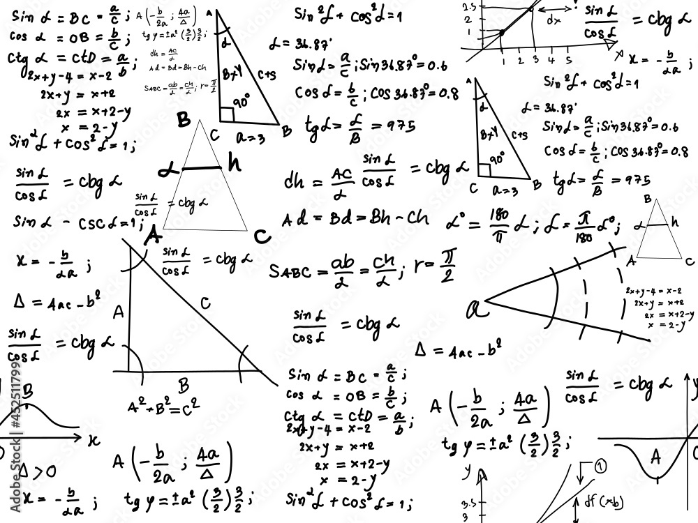 Hand drawn physic formulas Science knowledge education. Chem formula ...
