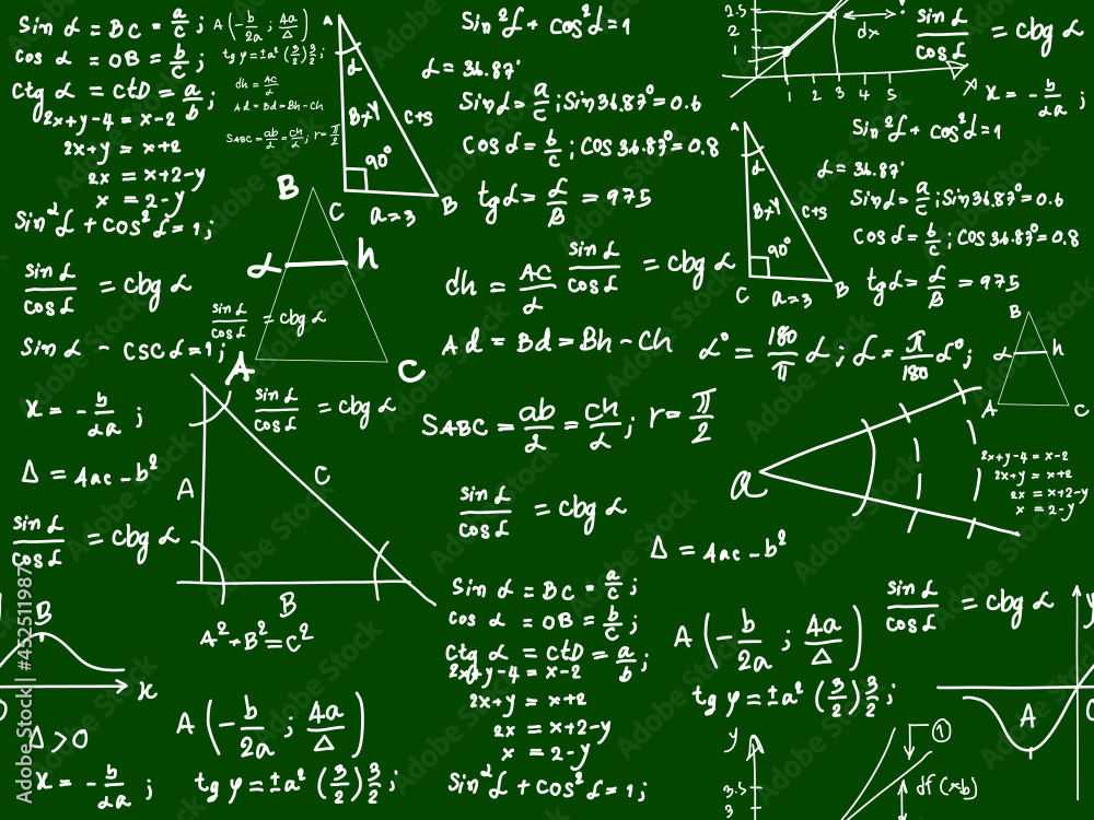 Hand drawn physic formulas Science knowledge education. Chem formula ...