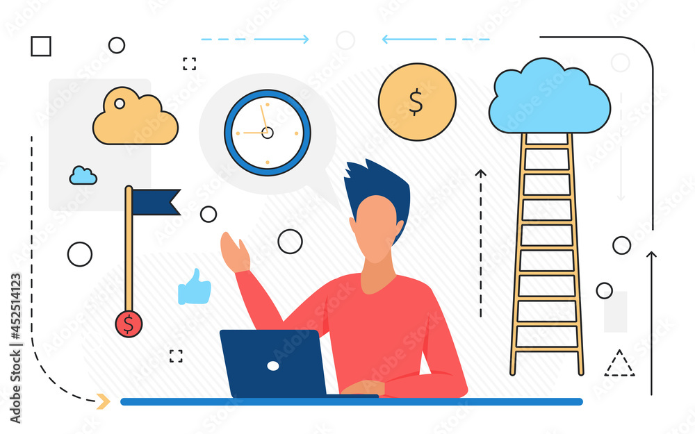 Business people work on success solution, successful time management ...