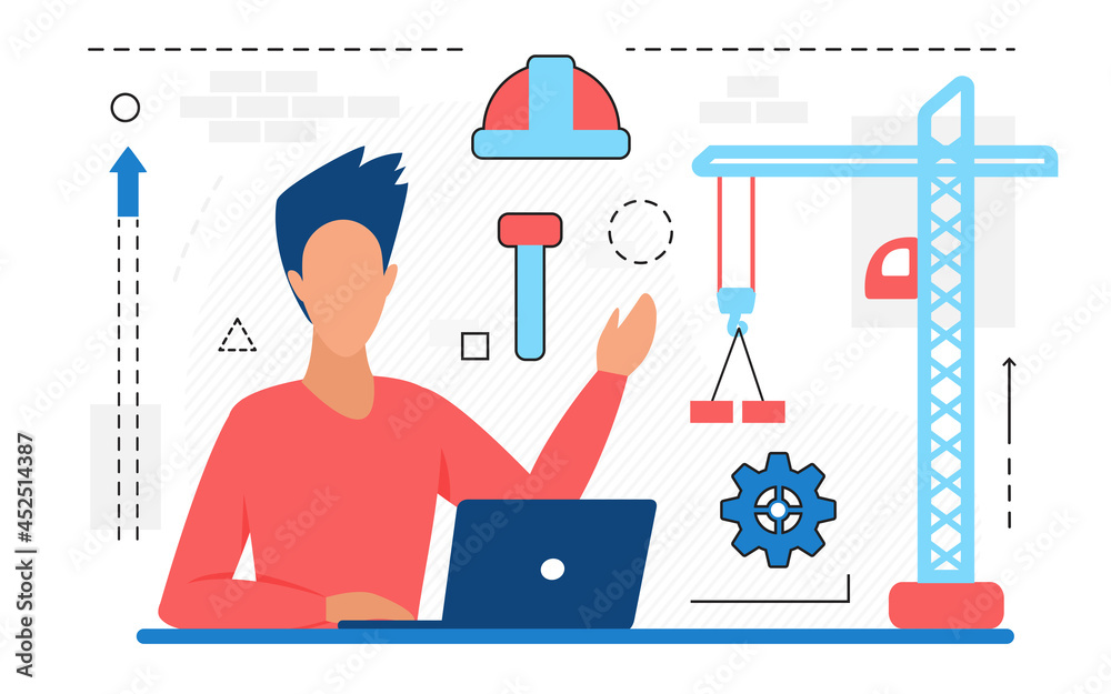 People engineer at work abstract concept vector illustration. Cartoon ...