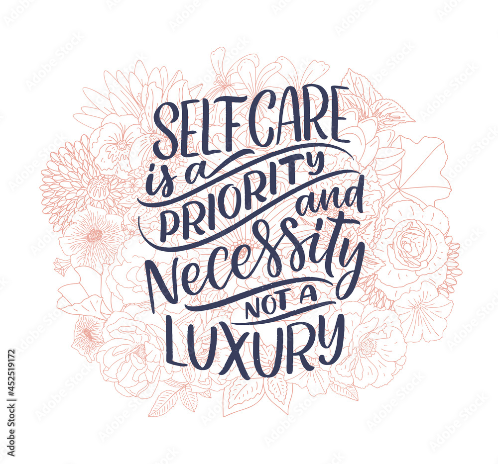 Love yourself lettering slogan. Funny quote for blog, poster and print ...