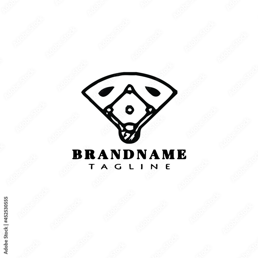 baseball field logo cartoon icon design template isolated black vector ...