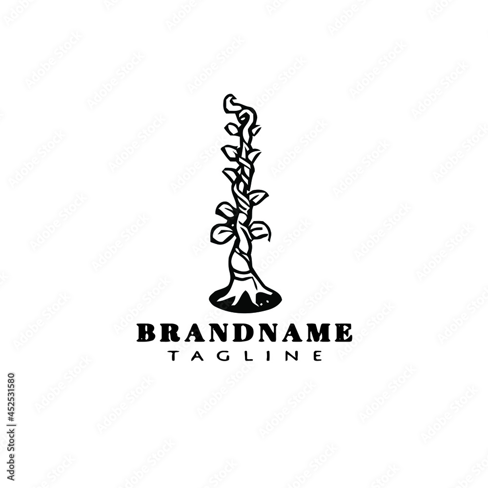 beanstalk logo icon design template isolated black vector illustration ...