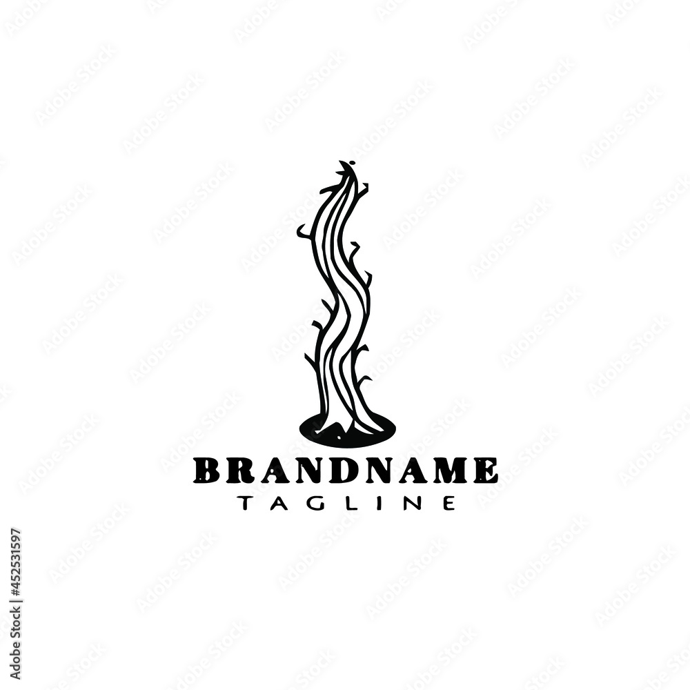 beanstalk logo cartoon icon template isolated black vector illustration ...