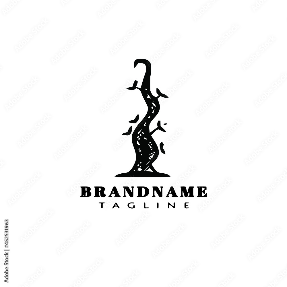 beanstalk logo cartoon icon design concept isolated black vector ...