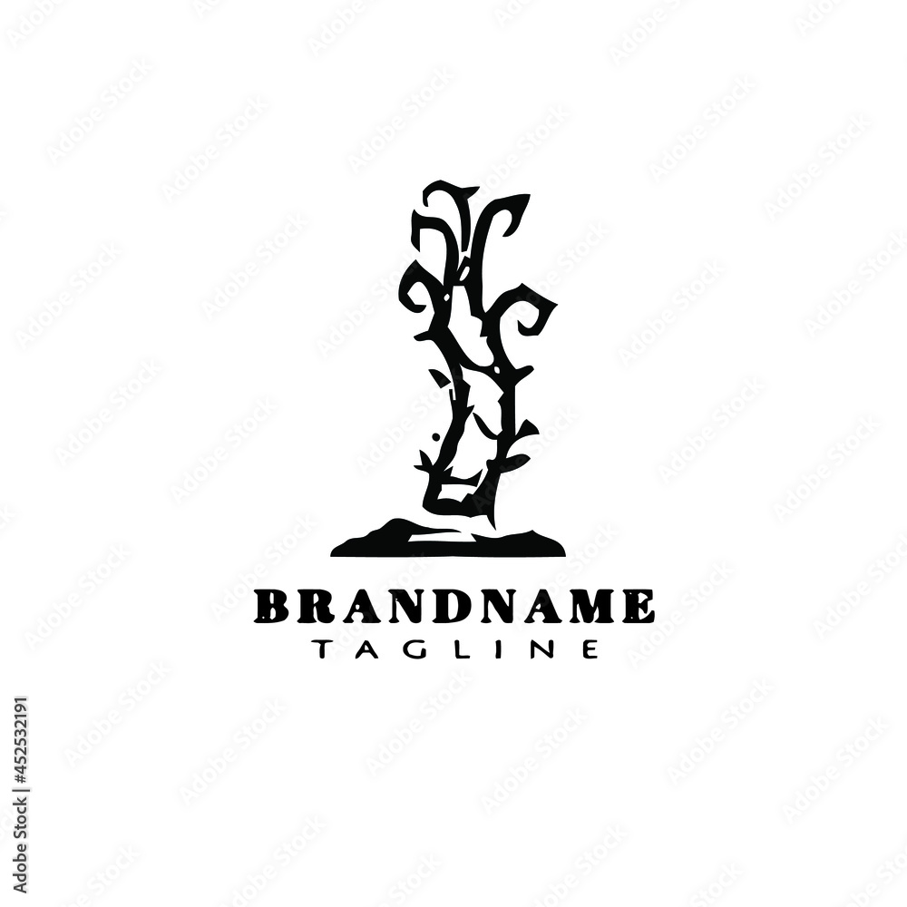 beanstalk logo cartoon icon simple template isolated black vector ...