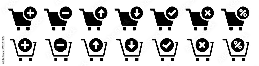 Shopping cart icon set with symbols, Shopping cart symbol, shop and ...