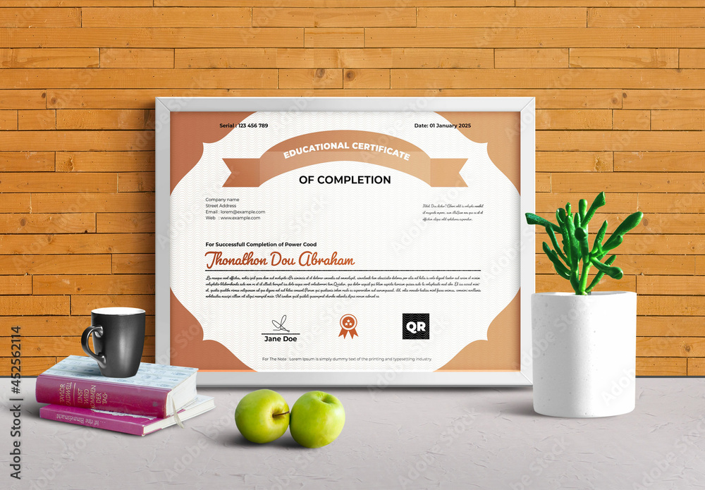 Digital Certificate Award Design Layout Stock Template | Adobe Stock