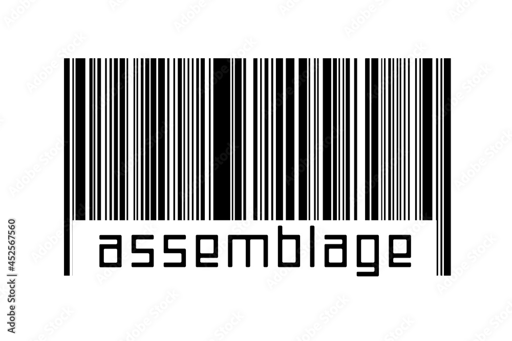 Digitalization concept. Barcode of black horizontal lines with ...