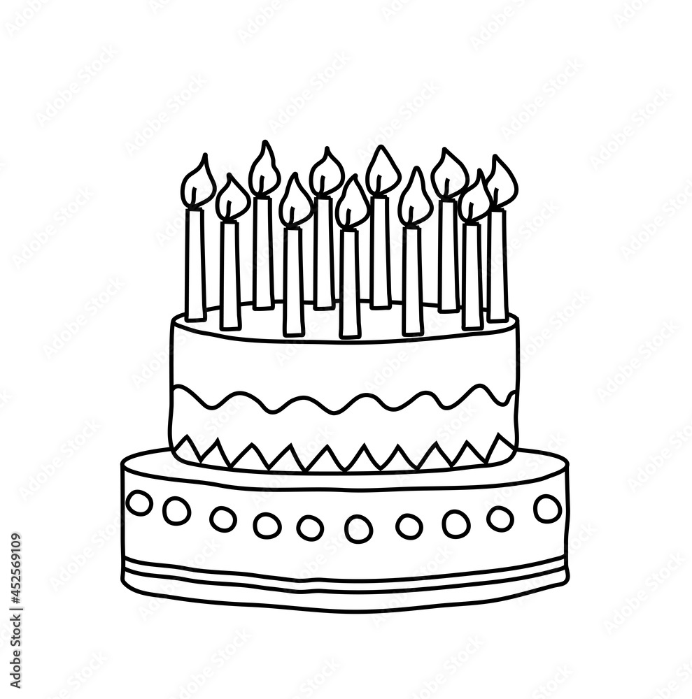 Torte Silhouette Clipart, Vektor Illustration isoliert auf weißem ...