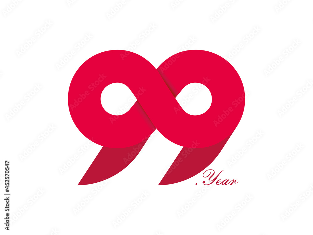 99th anniversary logo design. Red 99 logo designs. Happy 99th year ...