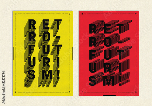 3D Isometric Typography Poster Layout Stock Template | Adobe Stock