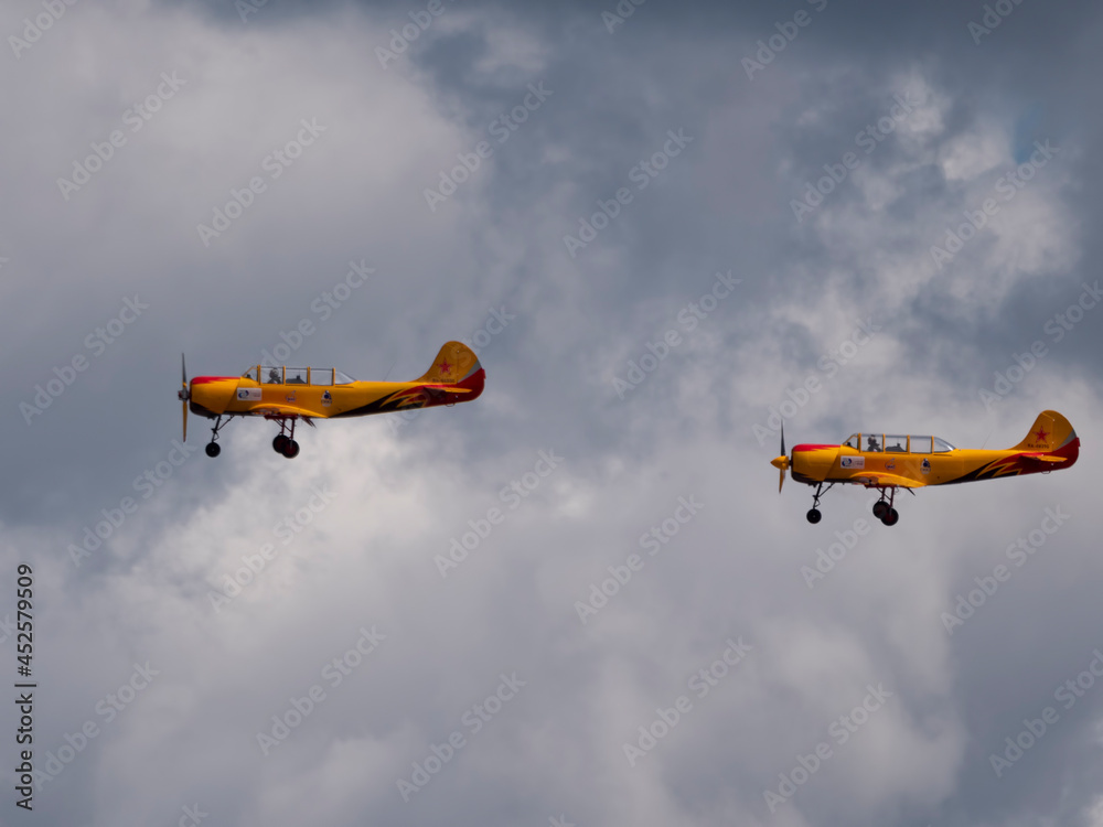 Moscow Russia Zhukovsky Airfield 25 July 2021: performance of aerobatic ...