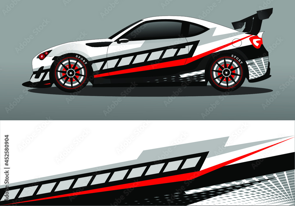 abstract racing car wrap for toyota 86 cars and other types of cars ...