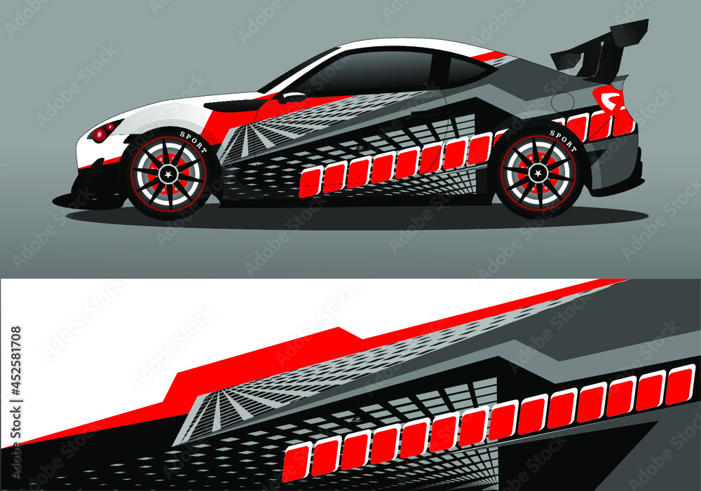 abstract racing car wrap for toyota 86 cars and other types of cars ...