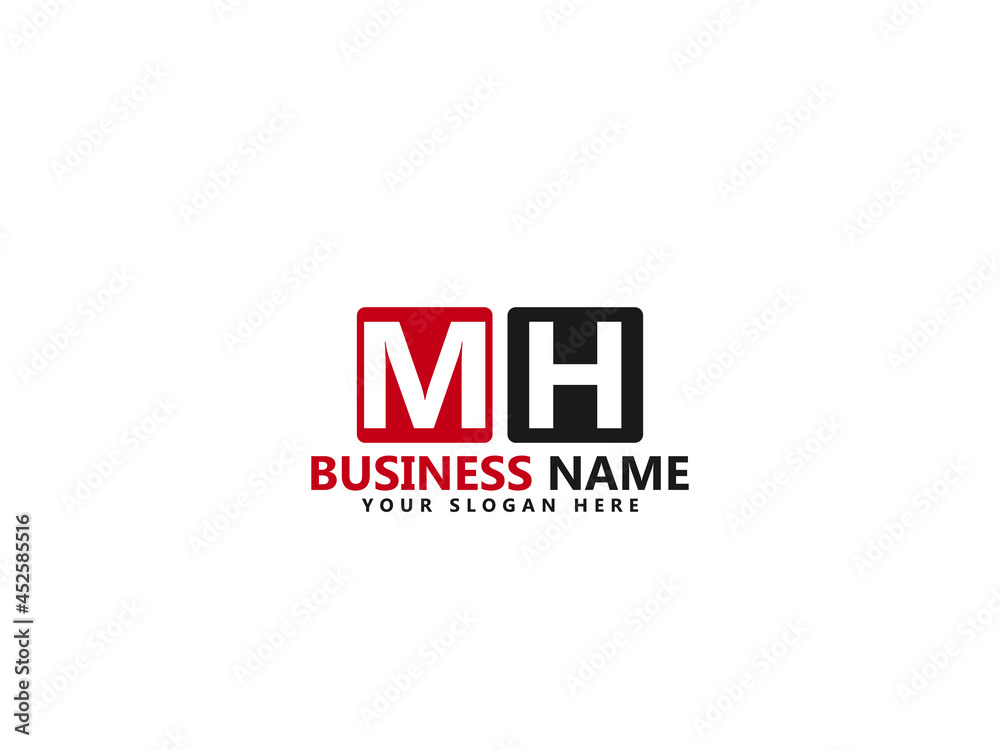 Letter MH logo, mh logo icon design vector for all kind of use Stock ...