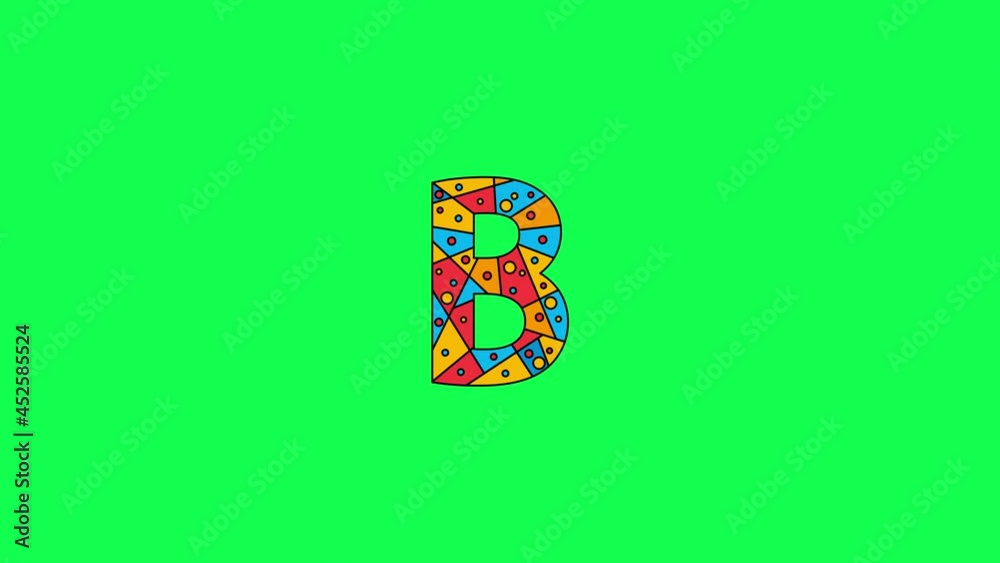 Letter B. Animated unique font made of circles and triangles, polygons ...