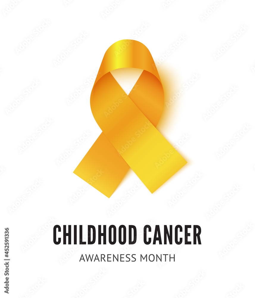 Childhood cancer ribbon for awareness month concept. Realistic vector ...