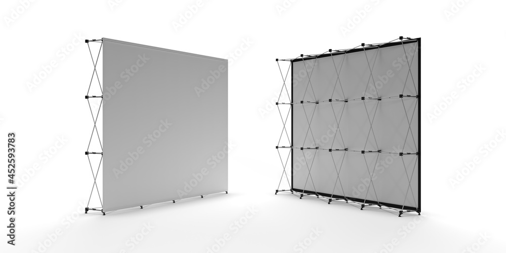 Trade exhibition stand, Wall Banner, 3D rendering visualization of ...