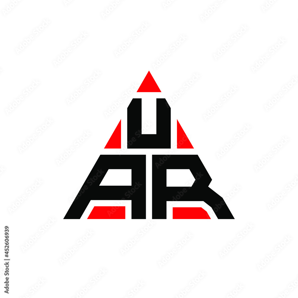 UAR triangle letter logo design with triangle shape. UAR triangle logo ...