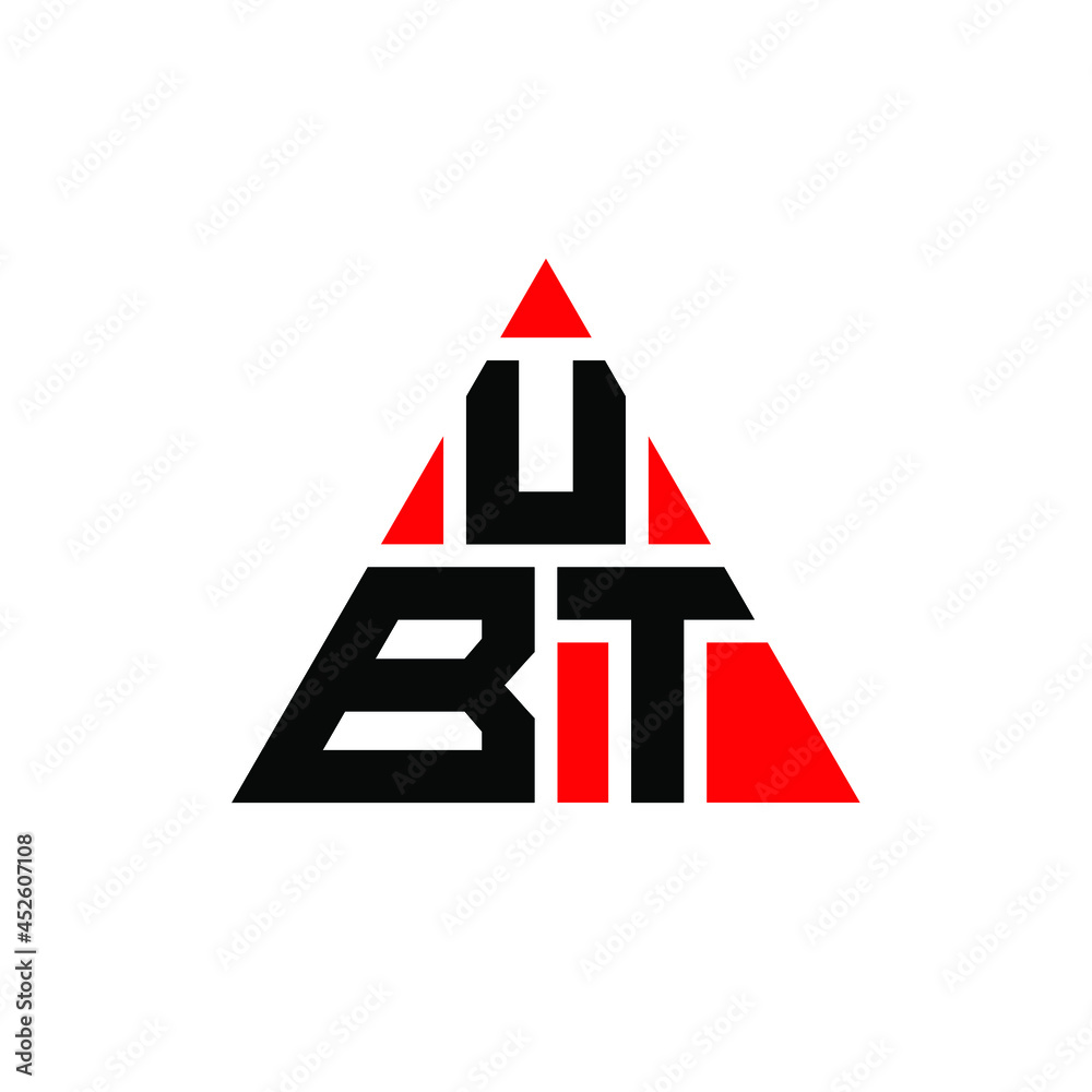 UBT triangle letter logo design with triangle shape. UBT triangle logo ...