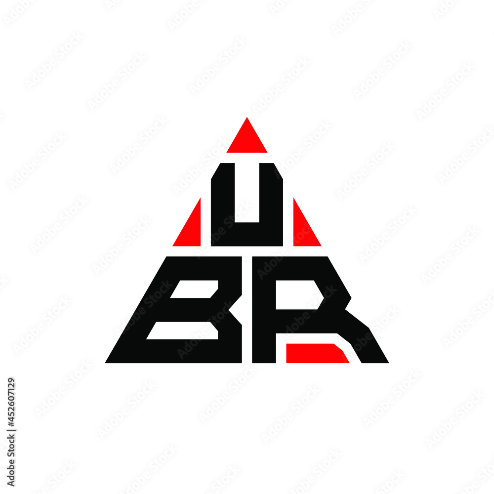 UBR triangle letter logo design with triangle shape. UBR triangle logo ...