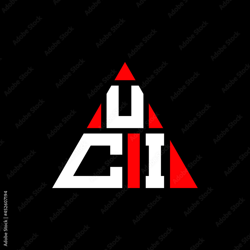 UCI triangle letter logo design with triangle shape. UCI triangle logo ...