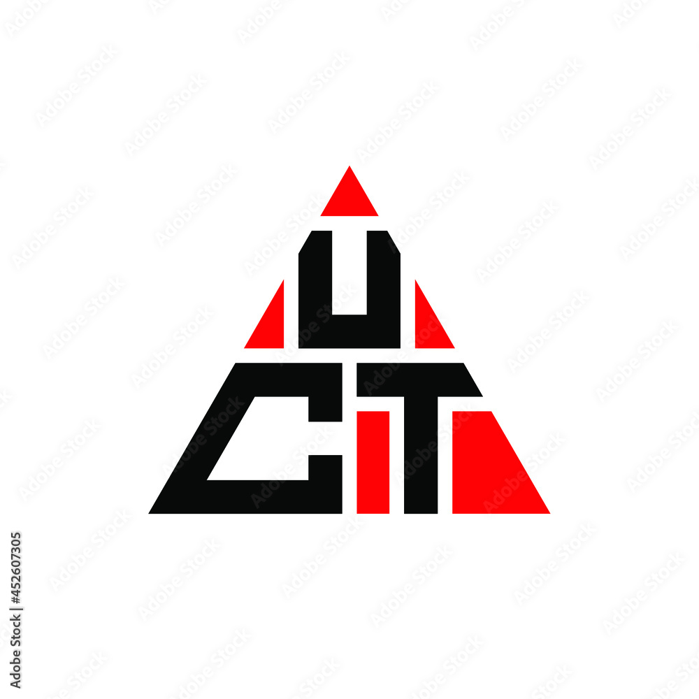 UCT triangle letter logo design with triangle shape. UCT triangle logo ...