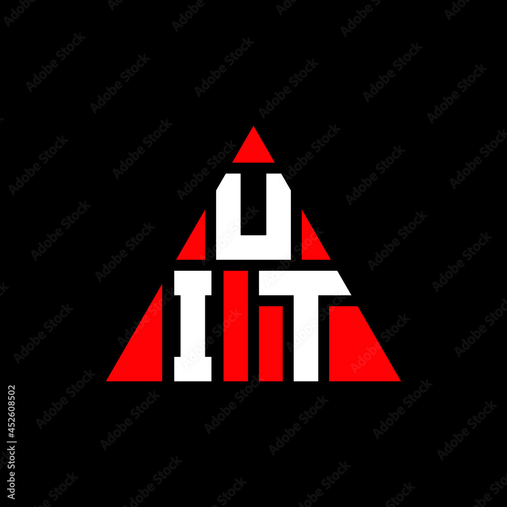 UIT triangle letter logo design with triangle shape. UIT triangle logo ...